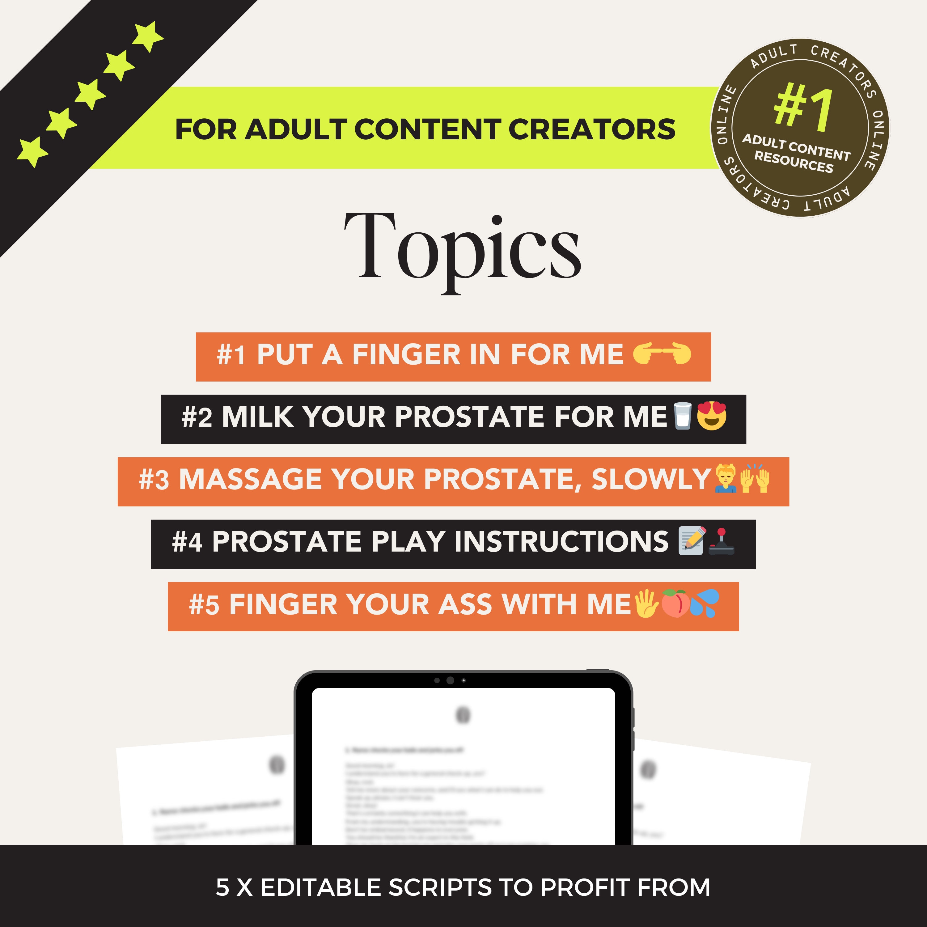 Prostate Milking JOI Scripts for OnlyFans - Adult Creators