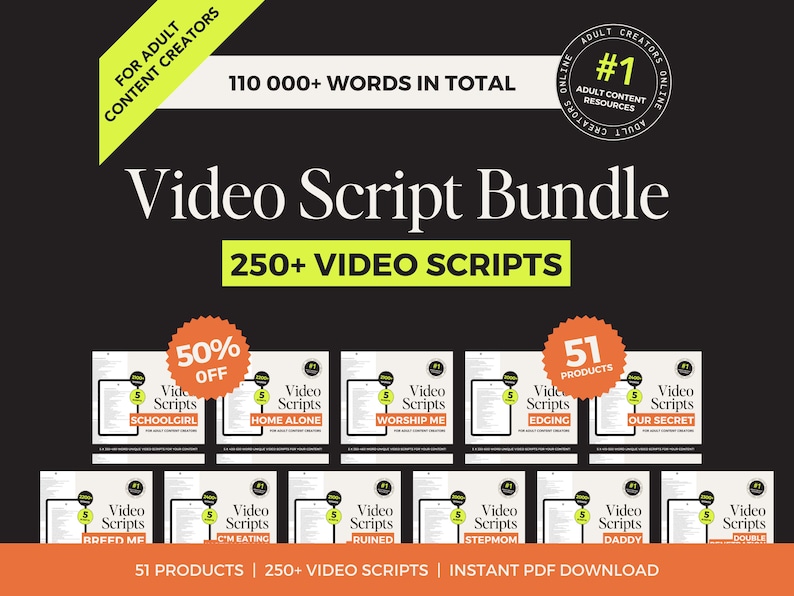 JOI Script Bundle, 250 JOI Scripts Onlyfans, Solo PPV Onlyfans, Spicy ...