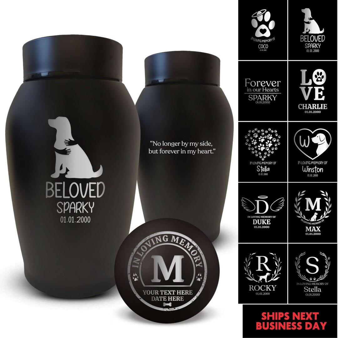 Personalized Pet Urn for Dog Ashes, Laser Engraved Dog Urn for Pet ...