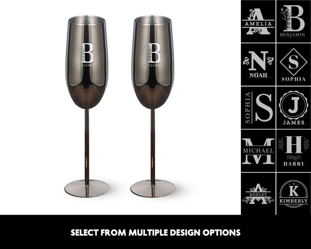 Personalized Champagne Flutes Stainless Steel Custom Champagne Flutes ...