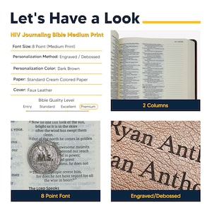 Personalized NIV Bible - Lined Wide Margin Journaling Bible Engraved ...