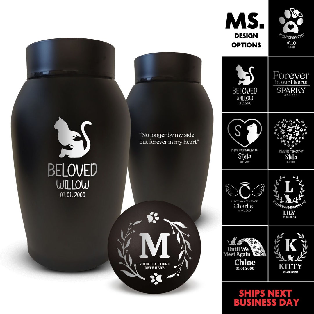 Custom Pet Urn for Cat Ashes, Personalized Cat Urn for Pet Memorial ...