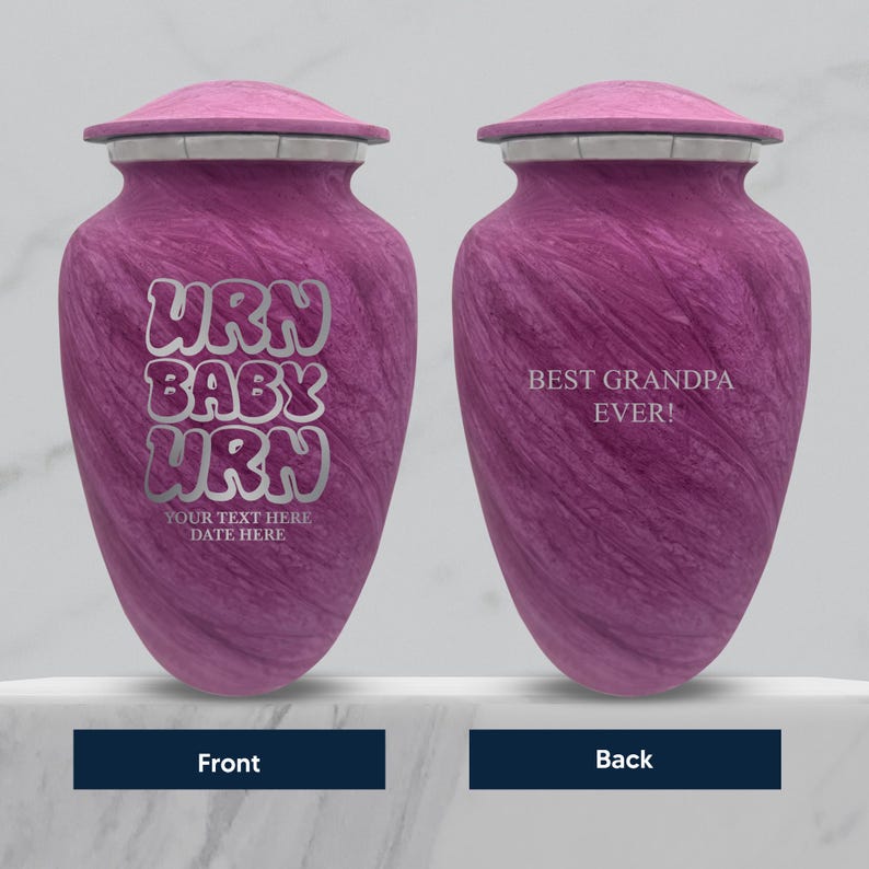 Personalized Funny Dark Humor Design Cremation Urn, Custom Laser ...