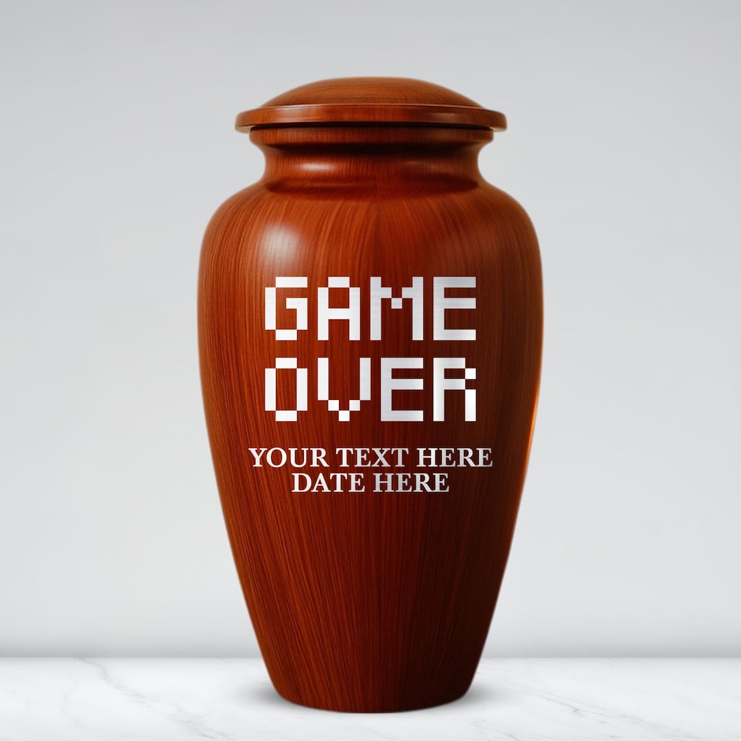 Game Over Design and Custom Engraved Texts Brown Painted Wood Finish ...