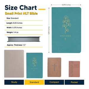 Personalized NLT Bible New Living Translation, Small Print Bible, Teal ...
