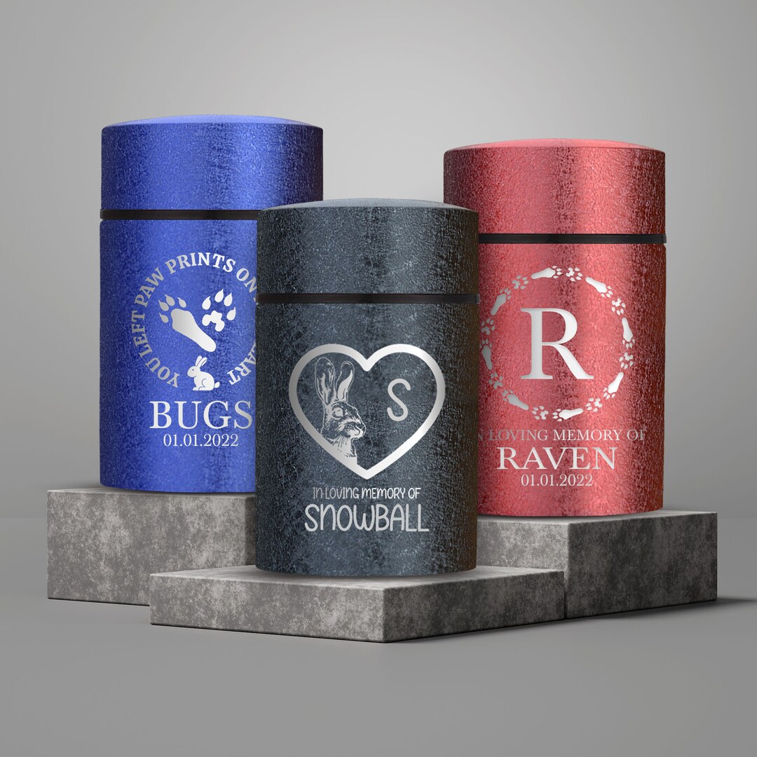 Custom Mini Pet Urn for Rabbits Keepsake Pet Memorial Urn for Small ...