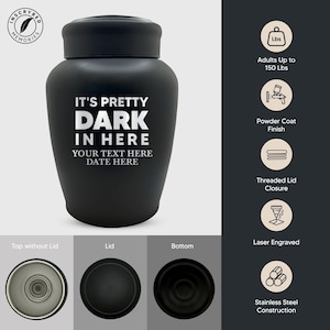 Personalized Urns for Human Ashes, Custom Funny Text Laser Engraved ...