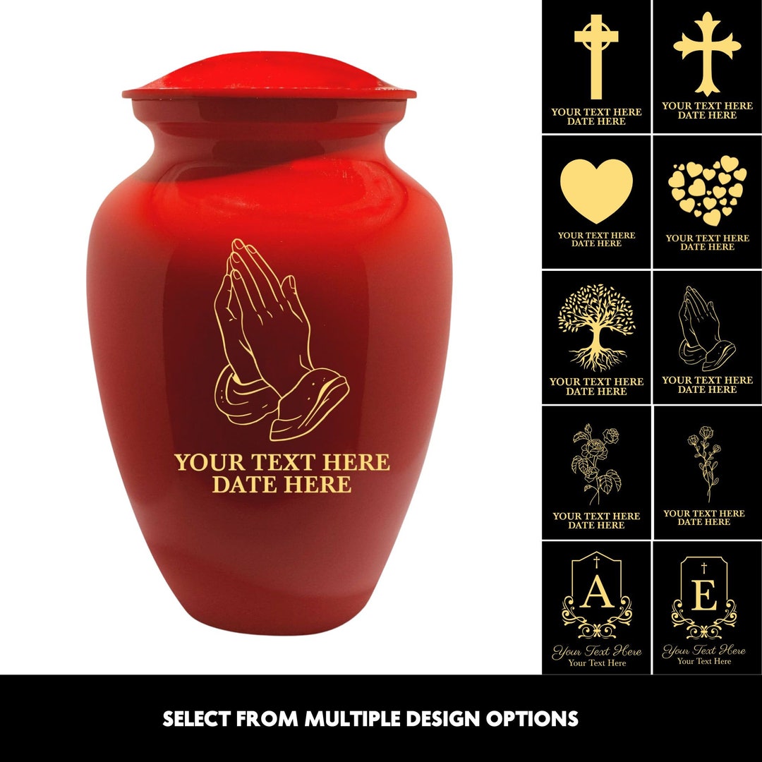 Personalized Urns for Human Ashes, Laser Engraved Brass Keepsake Urn ...