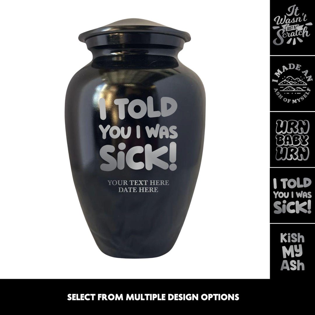 Custom Urn for Human Ashes With Dark Humor Funny Design, Personalized ...