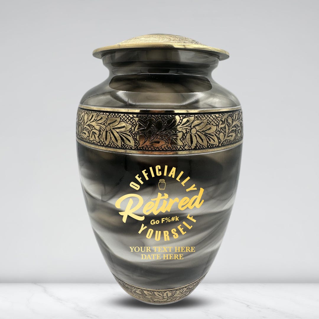 Funny Office Designs Faux Marble Painted Finish Cremation Urn, Custom ...