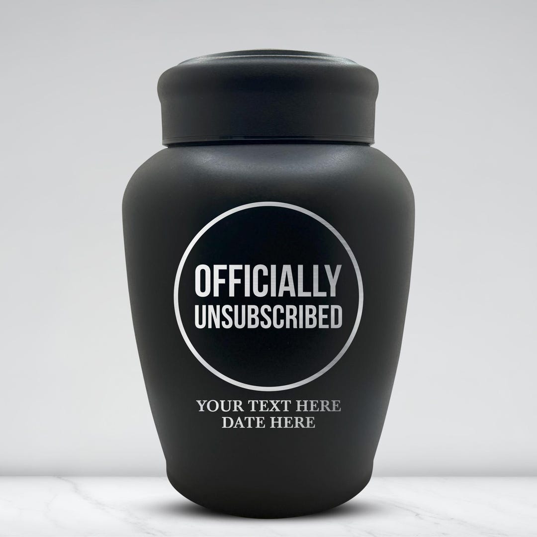 Personalized Black Cremation Urn, Funny Tech Humor Engraved, Stainless ...