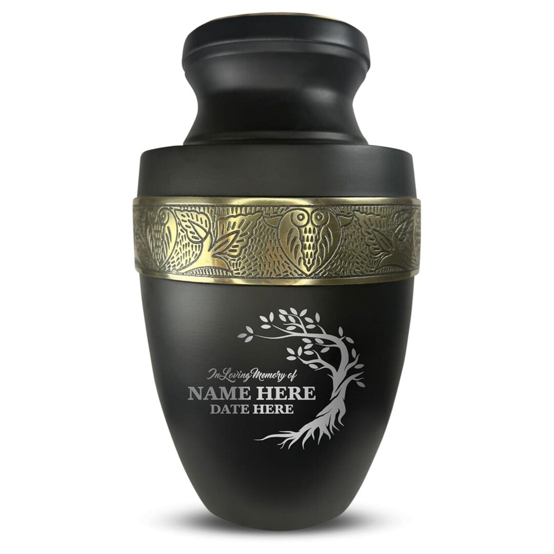 Personalized Tree of Life Urn, in Loving Memory Designs Custom Silver ...