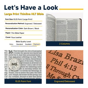 Personalized NLT Bible New Living Translation, Large Print Thinline ...
