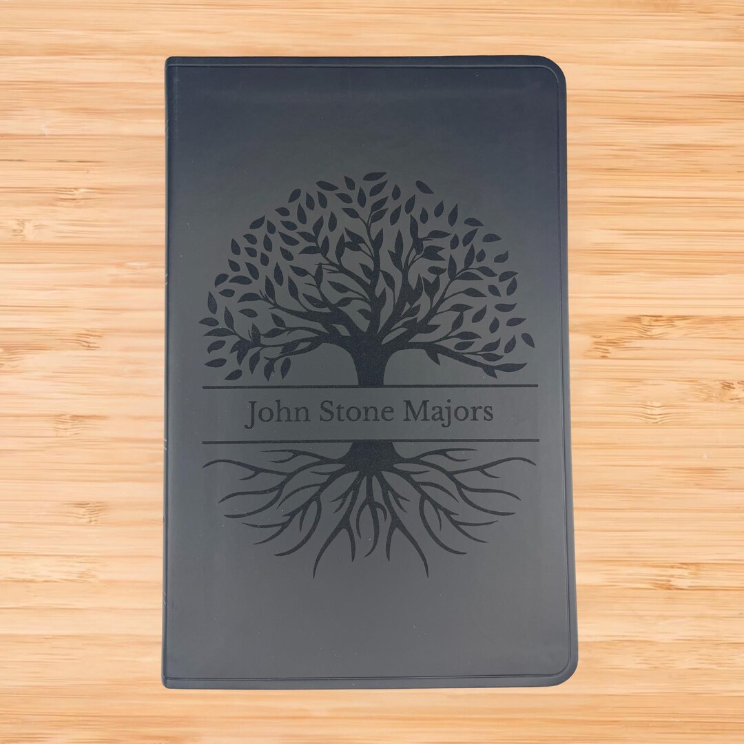 Personalized ESV Thinline Bible With Tree of Life Design - Black Faux ...