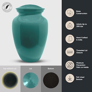 Personalized Urns for Human Ashes, Laser Engraved Brass Keepsake Urn ...