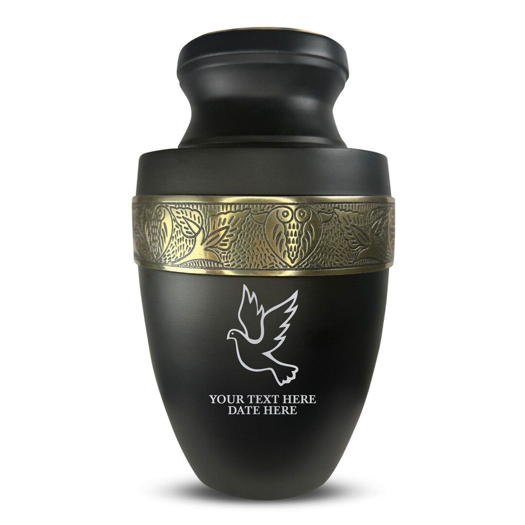 Personalized Adult Human Cremation Urn With Custom Name Date on Gold ...