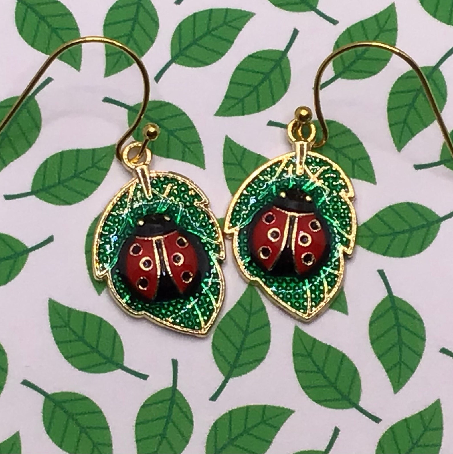 Ladybug Earrings, Ladybug Jewelry, Spring Earrings, Garden Earrings ...