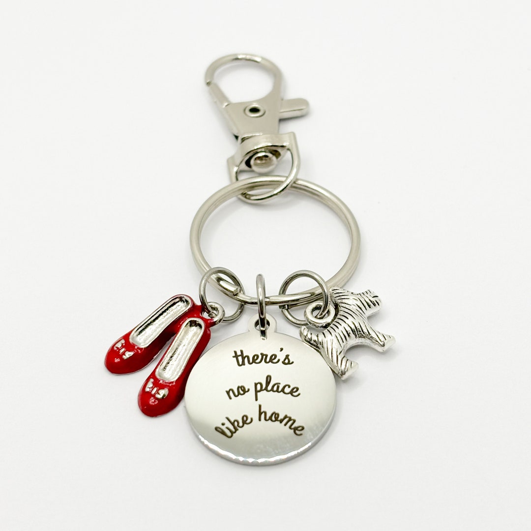 Wizard of Oz Keychain, Wizard of Oz Bag Charm, Wizard of Oz Gift, There is No Place Like Home ...