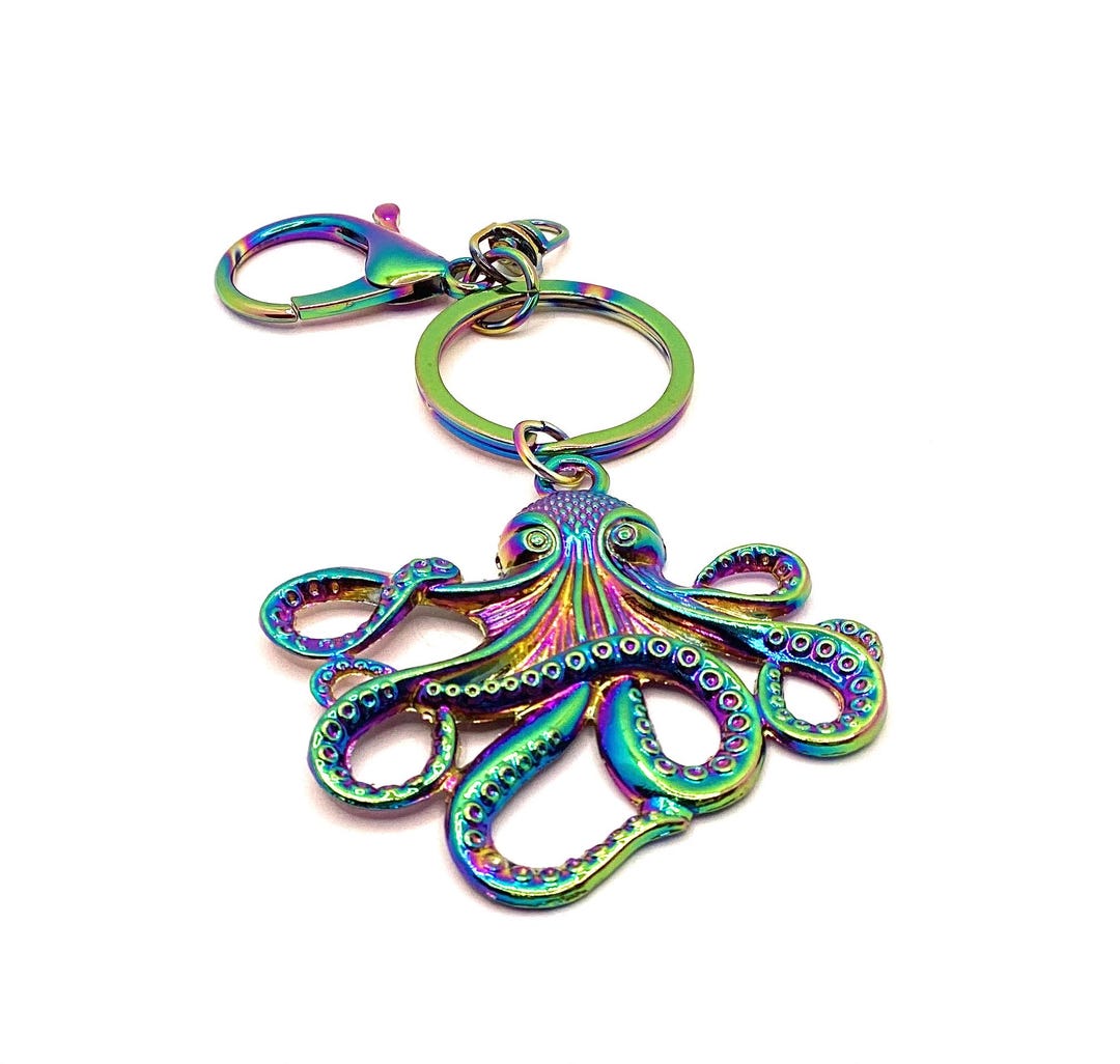 Octopus Keychain, Octopus Bag Charm, Octopus Gift, Summer Bag Charm ...