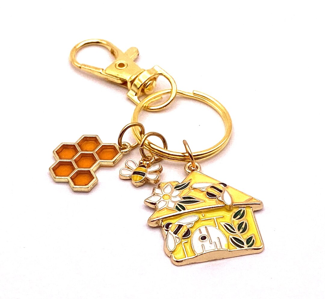 Honeybee House Bag Charm With Honeycomb and Honeybee Accent Charms - Etsy