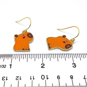 Capybara Jewelry, Capybara Earrings, Enamel Capybara Earrings, Gift for ...
