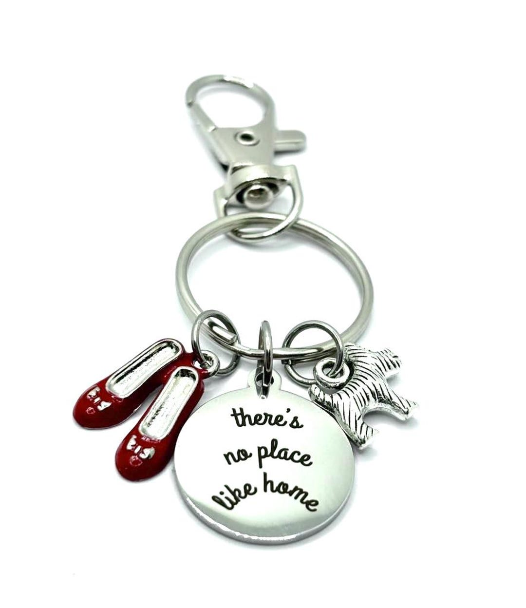 Wizard of Oz Keychain, Ruby Slippers, Toto, Laser Engraved Bag Charm - Etsy