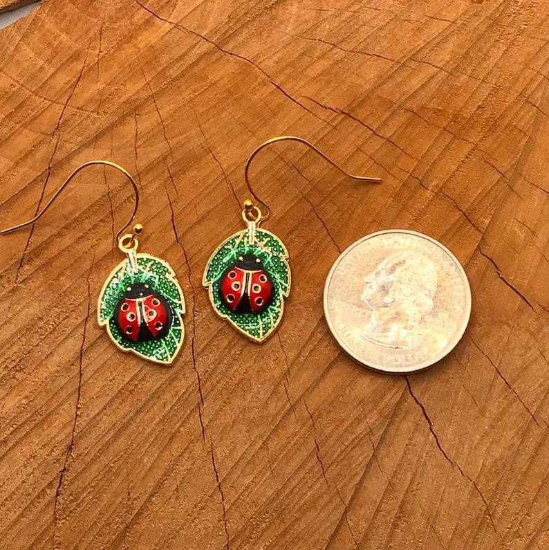 Ladybug Earrings, Ladybug Jewelry, Spring Earrings, Garden Earrings ...