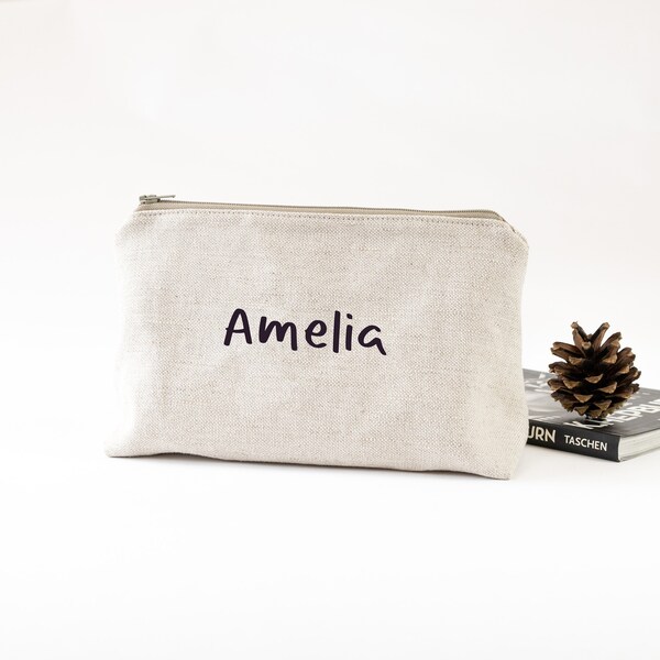 Linen Cosmetic Bag - Etsy