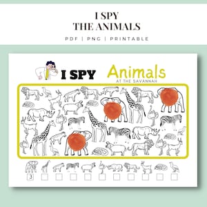 I SPY the Animals Children Fun Activity Pages Printable | Spot the ...