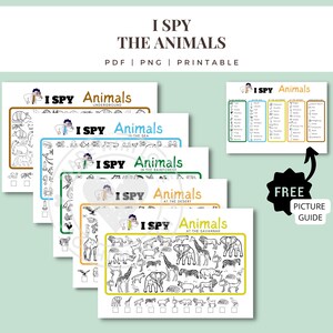I SPY the Animals Children Fun Activity Pages Printable | Spot the ...