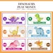 DINOSAURS Pretend Money Kids Play Printable PNG - Etsy
