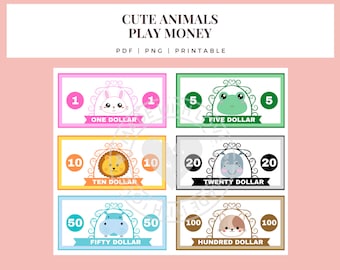 Printable Play Money for Kids Boho Rainbow Pretend Money for - Etsy