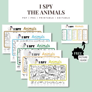 I SPY the Animals Children Fun Activity Pages Printable Spot - Etsy
