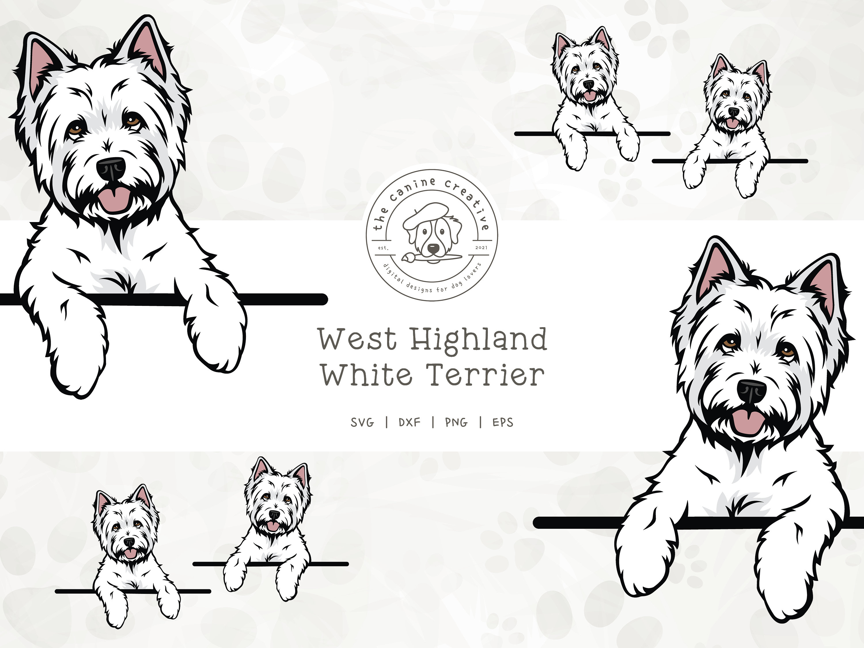 Westhighland Terrier SVG, Westie PNG, West Highland White Terrier ...