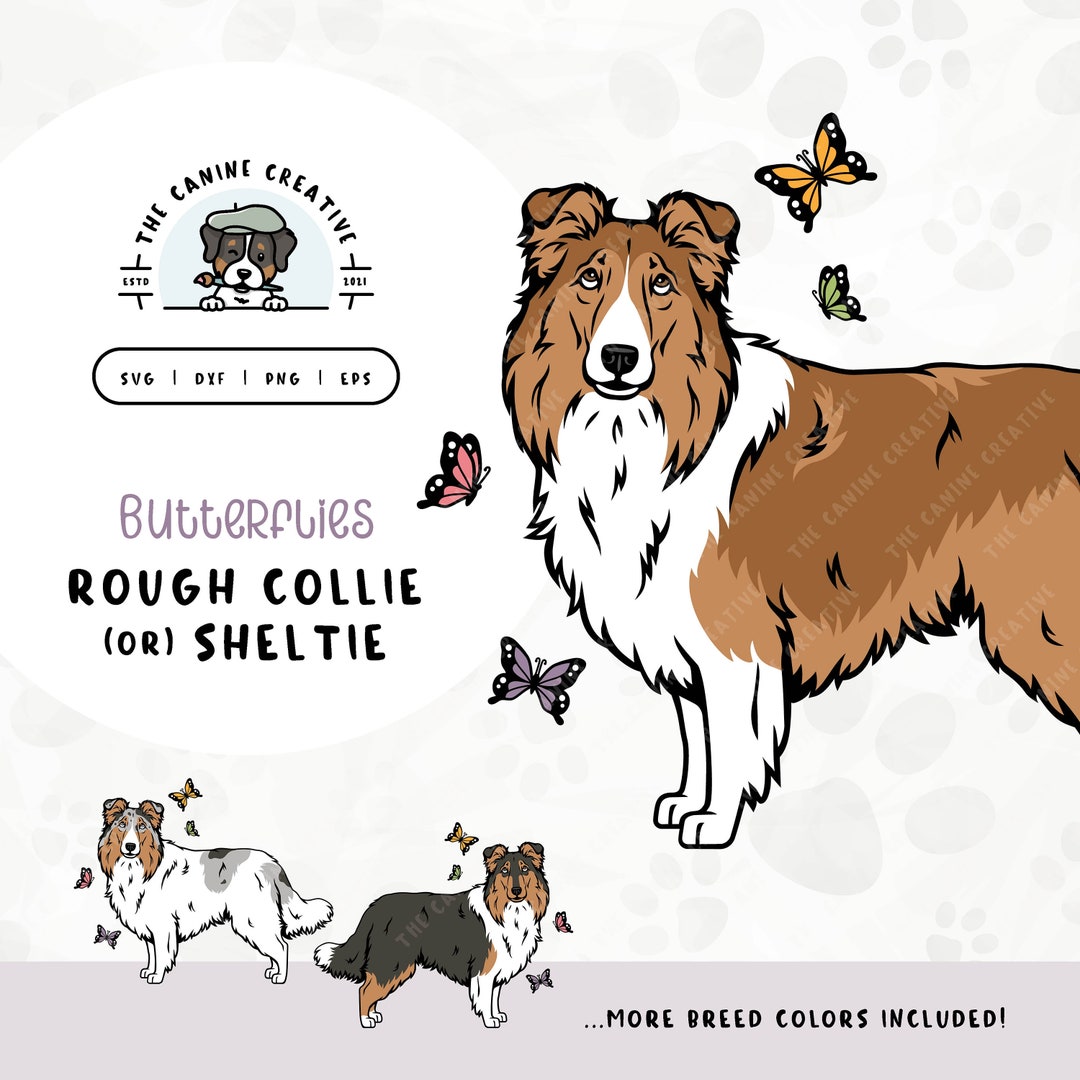 Spring SVG | Rough Collie SVG Easter Dog PNG | Shetland Sheepdog ...