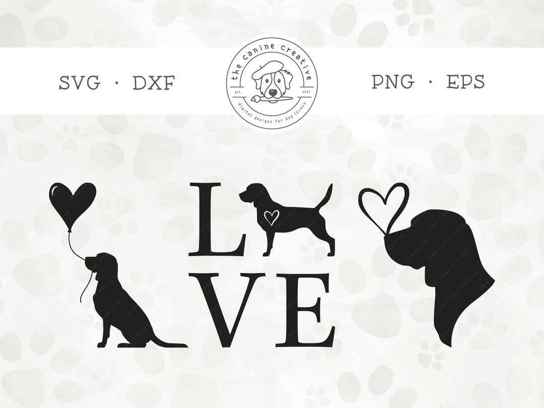 Beagle Love SVG Bundle Beagles Silhouettes Dog Valentine - Etsy