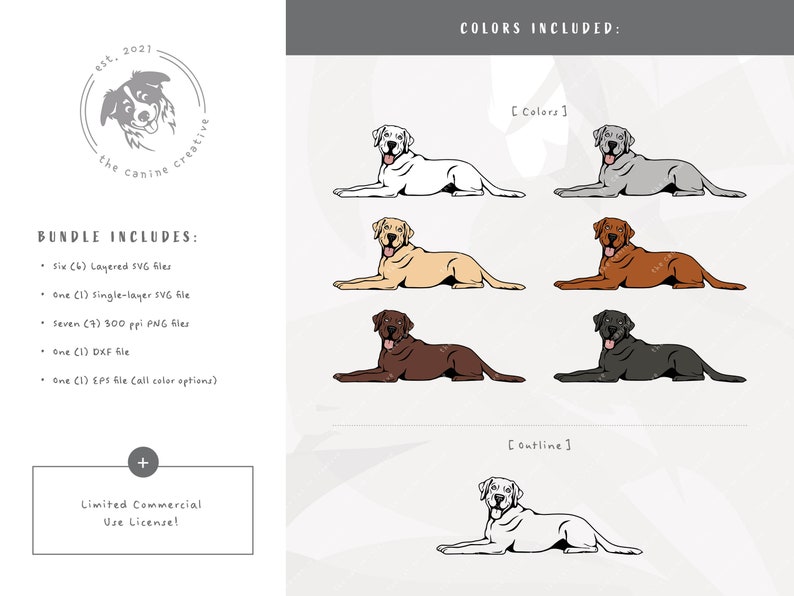 Labrador SVG, Dog Laying Down SVG, Yellow Lab Dog Vector, Black ...