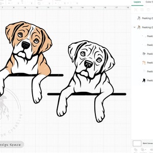 Puggle SVG, Beagle Pug Mix Breed Clipart, Peeking Dog SVG #2, Puggle ...