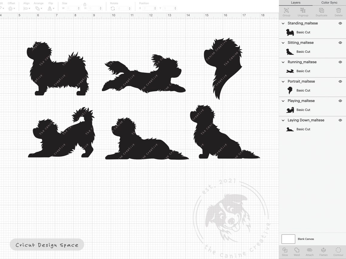 Maltese SVG Bundle Maltese Dog Silhouette PNG Dog Breed - Etsy