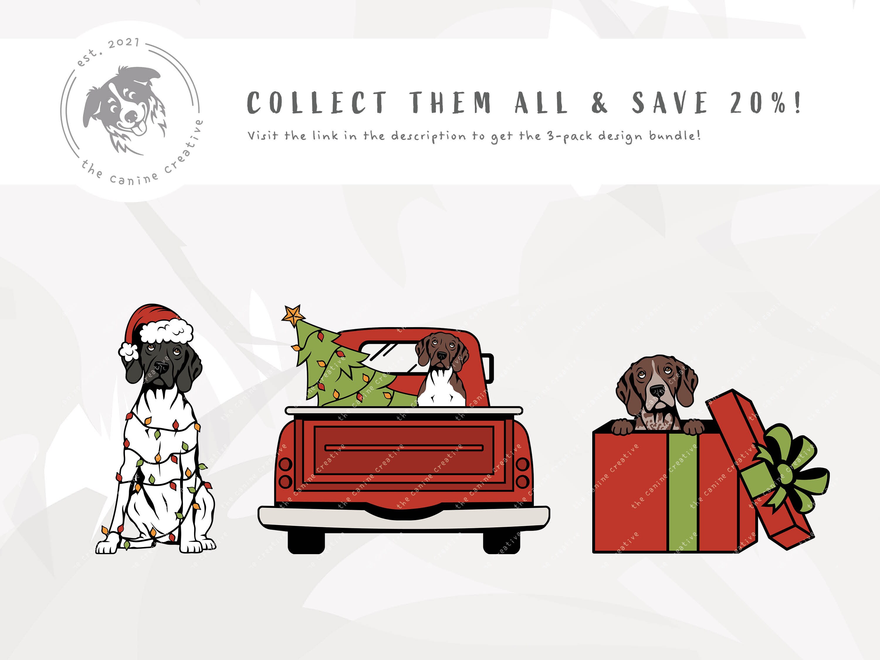 GSP Christmas SVG German Shorthaired Pointer SVG Red Vintage - Etsy