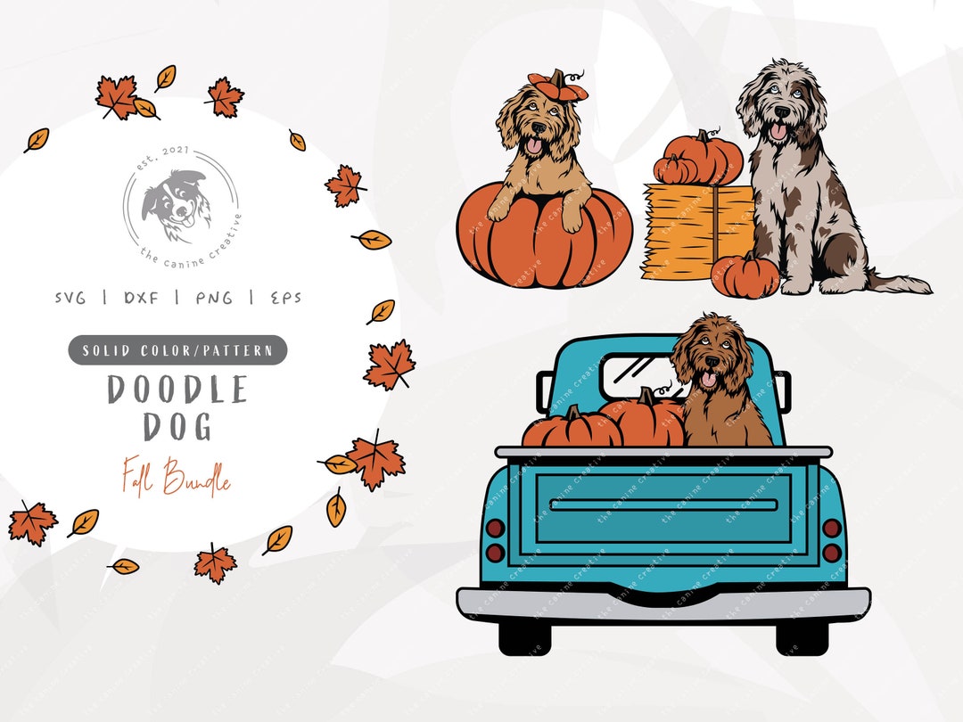 Fall SVG Bundle, Doodle SVG, Doodle Dog Clipart, Pumpkin Png, Hay Bale ...
