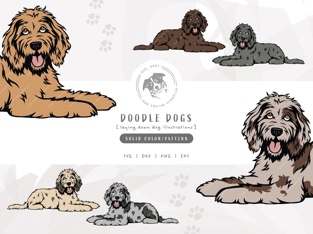Doodle SVG, Laying Down Dog SVG, Merle Aussiedoodle Png, Layered ...
