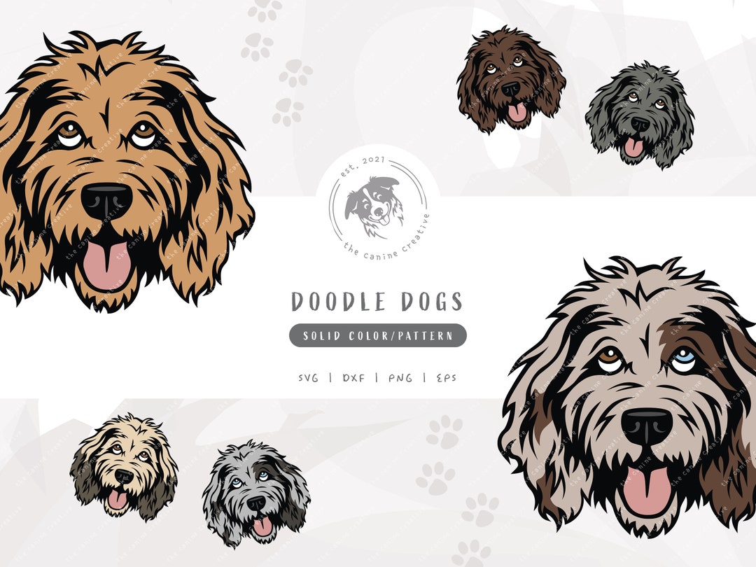 Doodle SVG, Dog Face SVG, Merle Aussiedoodle Png, Layered Goldendoodle ...