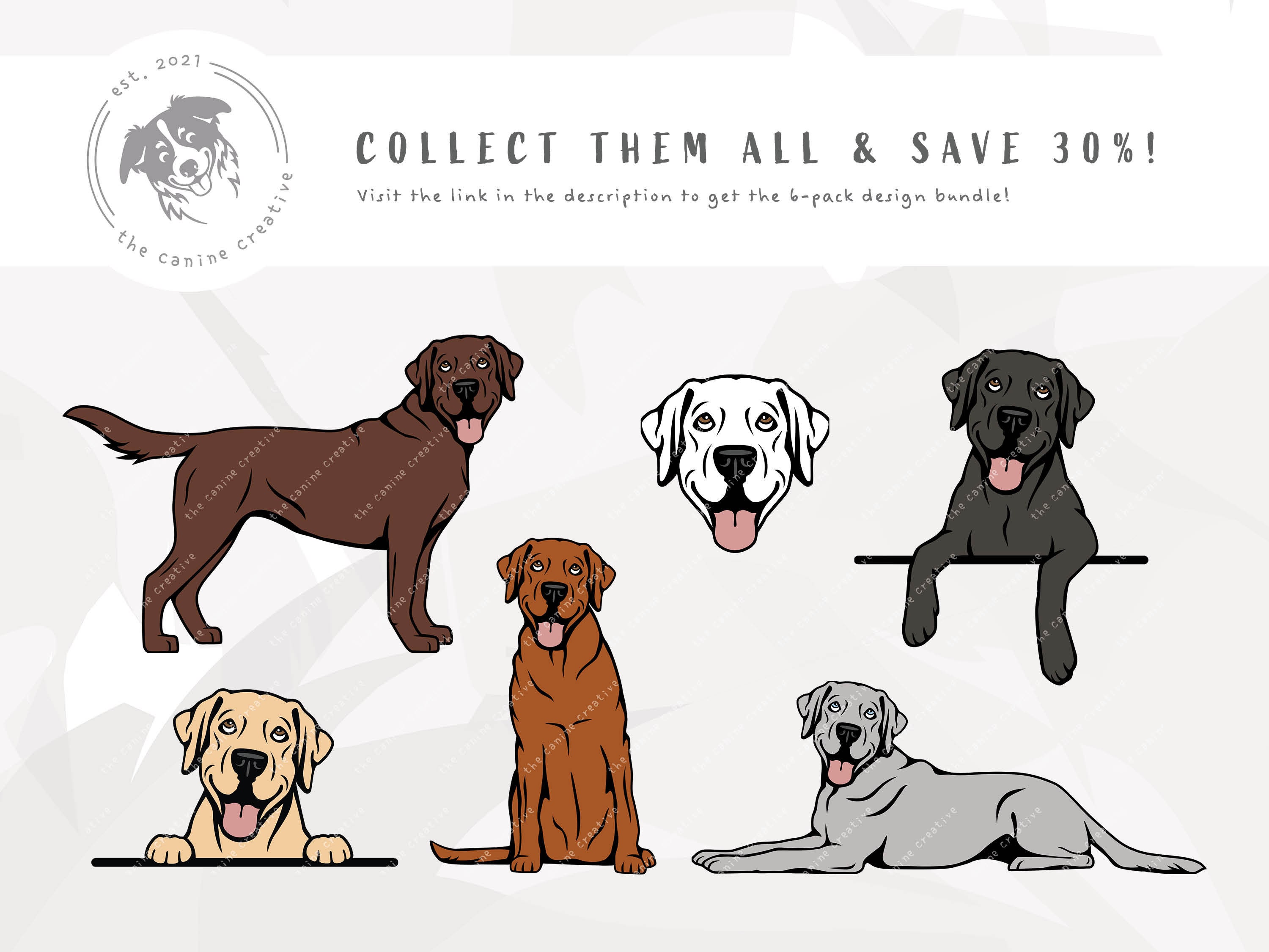 Labrador SVG Peeking Dog SVG 2 Yellow Lab Dog Vector Black - Etsy