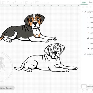 Puggle SVG, Beagle Pug Mix Breed Clipart, Dog Laying Down Design ...