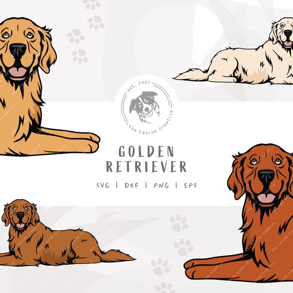 Golden Retriever Svg - Etsy