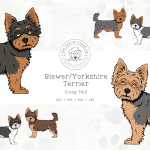 Yorkshire Terriers Clip Art, Yorkie SVG, Biewer Terrier PNG, Undocked ...