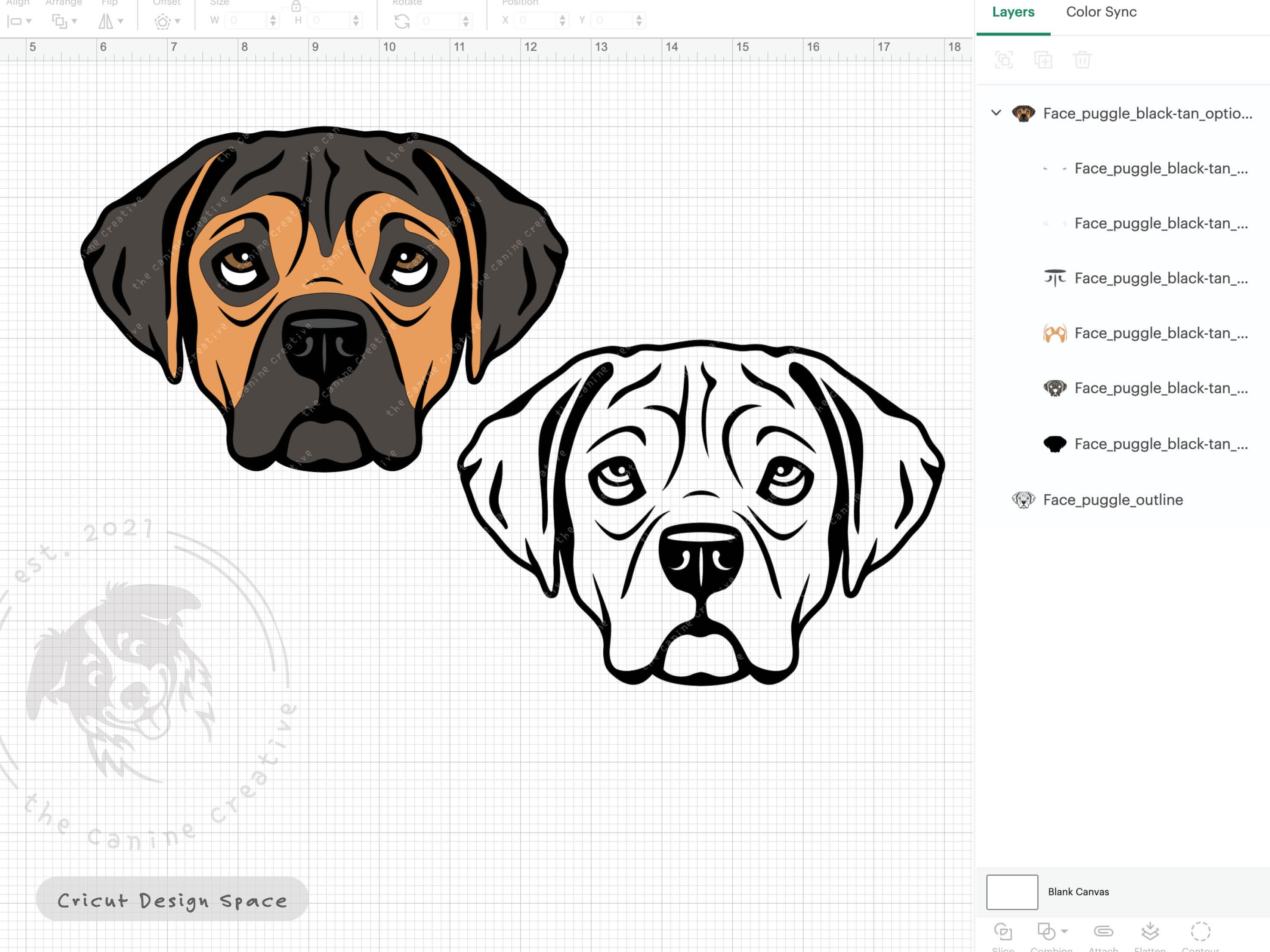 Puggle SVG Beagle Pug Mix Breed Clipart Dog Face Design - Etsy