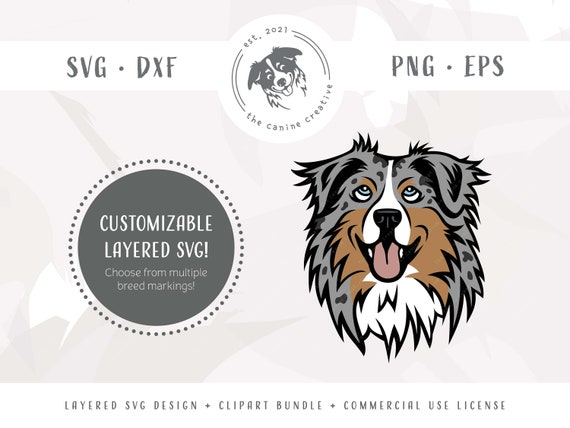 Aussie Head SVG Australian Shepherd SVG Printable Aussie - Etsy