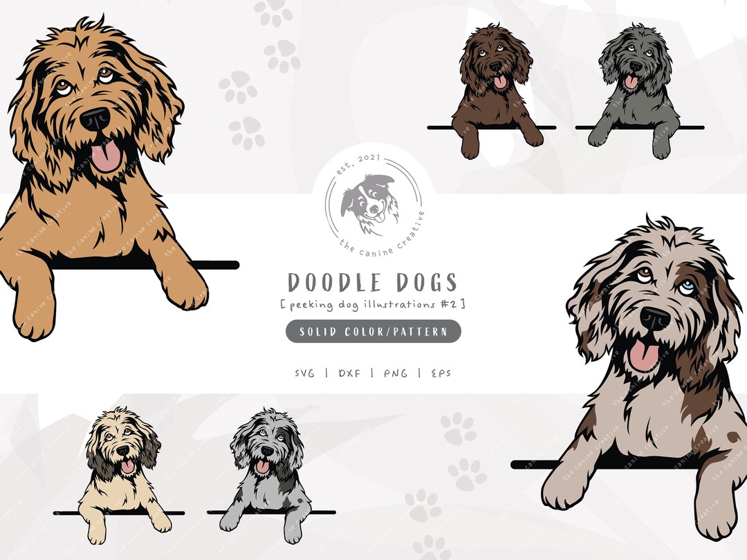 Doodle SVG, Peeking Dog SVG #2, Merle Aussiedoodle Png, Layered ...
